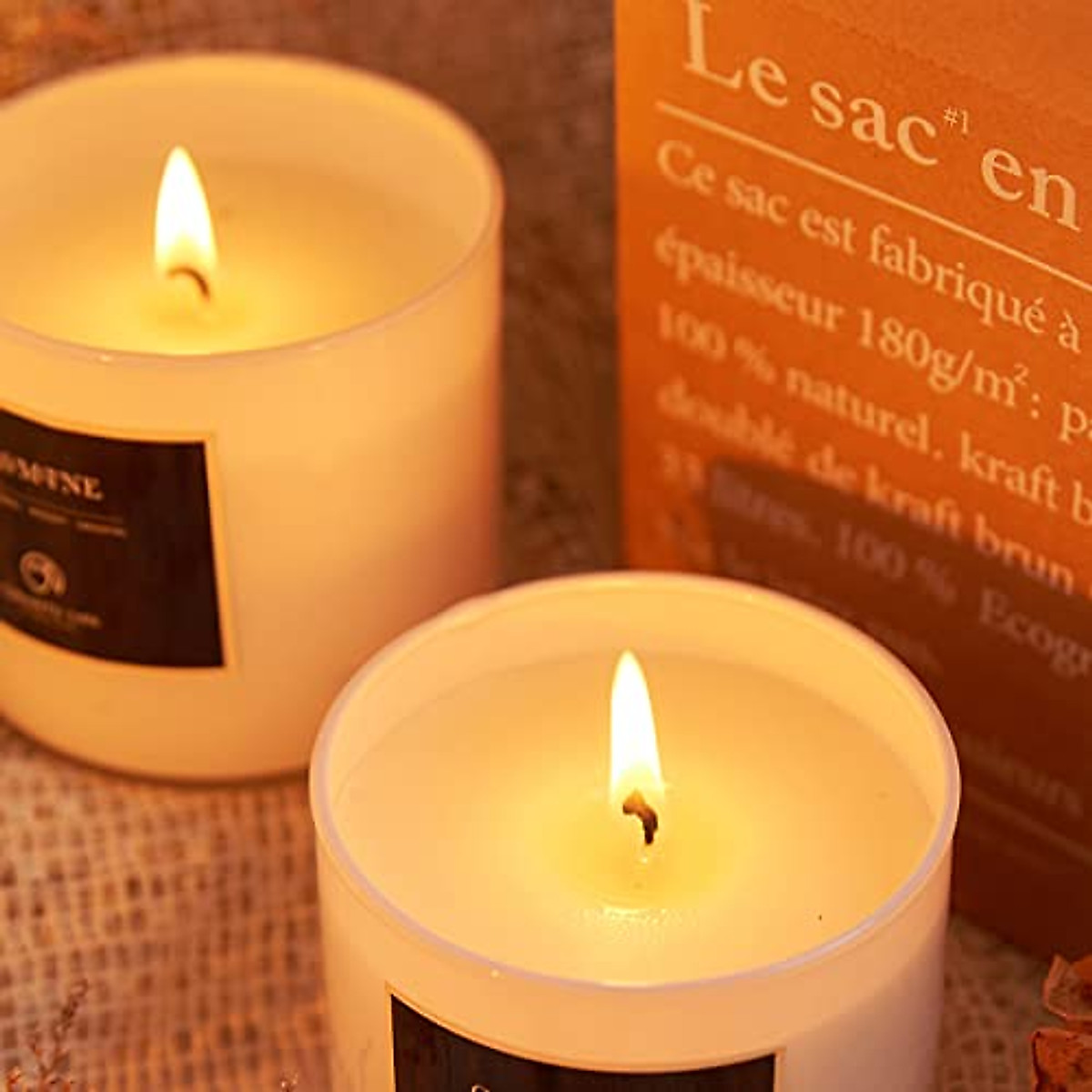 Chloefu LAN Vanilla & Coconut Scented Candle Sets Luxury Soy Jar Candle 7.1oz|45 Hour Long Lasting Burn Highly Scented Valentines Gifts for Men & Women All-Natural Soy Wax Candle 2 Pack