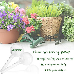 OJYUDD 20 Pcs Plant Watering Bulbs,Clear Automatic Watering Globes,Plastic Watering Balls for Plant Indoor Outdoor,Garden Water Device