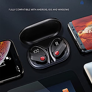 Dmnzoey Bluetooth Headset in-Ear Earbuds Physical Noise Reduction Headphones Bluetooth 5.3 Fast and Stable Connection for Sports Black