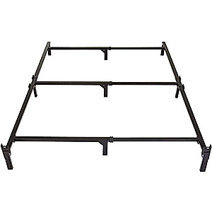 Amazon Basics Metal Bed Frame, 9-Leg Base for Box Spring and Mattress, King, Tool-Free Easy Assembly, Black, 79.5" L x 76" W x 7" H