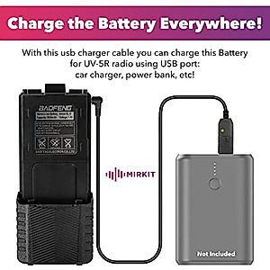 MIRKIT UV-5R Accessories Compatible with Baofeng BF-F8HP, Full House Set: UV5R Battery BL-5L 3800 mAh, USB Charge Cable, Speaker Mic, Mirkit FTDI Programming Cable Model 3, Lanyard Mirkit