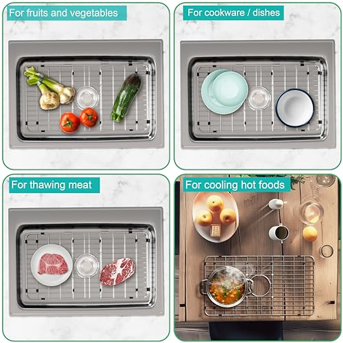 iPEGTOP Sink Bottom Grid, Stainless Steel Sink Protector 28-1/2" x 15-1/2" Centered Drain Hole with Corner Radius, Sink Grate for Bottom of Kitchen Sink Single Sink Bowl with Sink Hole Cover