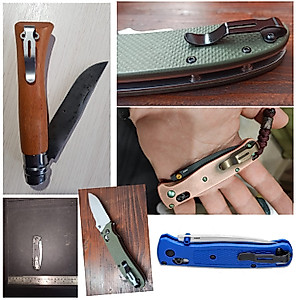 TorSor 2 Pack Deep Carry Pocket Clip Stainless Steel Folding Knife Back Clips for Knife 515 535 Series Practical Waist 2 Hole Support Stand Grip DIY Outdoor Accessories Tool