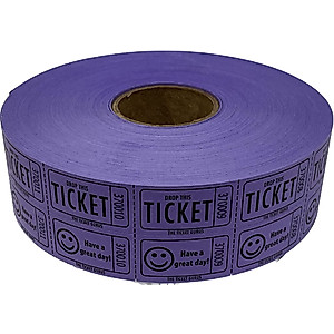 The Ticket Gurus Double Smile Raffle tickets-2000 Double Tickets/roll (4 Random Colors)