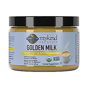 Garden of Life mykind Organics Golden Milk Recovery & Nourishment Powder - 44mg Turmeric Curcumin (95% Curcuminoids), Ashwagandha - Organic Non-GMO Vegan & Gluten Free Herbal Supplements, 30 Servings