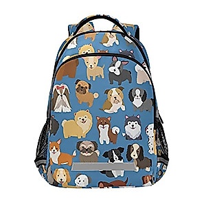 Sinestour Dog School Backpack Student Backpack for Teens Girl Boy Bookbag Daypack Rucksack