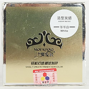 VOLLUCK Silver Gray Hair Wax Pomades 4.23 oz - Natural Hair Coloring Wax Material Disposable Hair Styling Clays Ash for Cosplay, Party (Silver Gray)