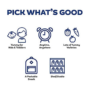 Buddy Fruits & Veggies Snacks To Go Blueberry Sweet Potato Unsweetened Applesauce 3.2oz (18pk) Gluten-Nut-Dairy-Preservative-BPA Free, Non GMO, Kosher