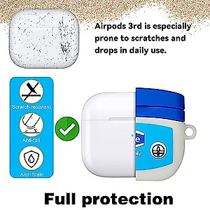 Mulafnxal Case for Airpods 3 3rd Generation Cute Soft Silicone 3D Funny Fun Character for Air pod 3 (2021) Cover Cartoon Fashion Designer Skin Ring Kits Cases for Kids Boys Girls Teen (Blue and White)