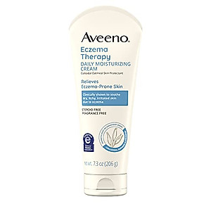 Aveeno Eczema Therapy Daily Moisturizing Body Cream for Sensitive Skin, Soothing Eczema Relief Cream, Colloidal Oatmeal & Ceramide for Dry & Itchy Skin, Steroid- & Fragrance-Free, 7.3 oz