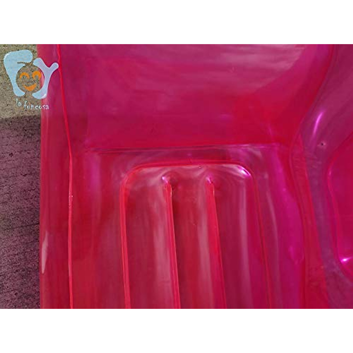 La funcosa Inflatable Clear Pink Double Person Sofa Blow UP Chairs Portable Camping Yard Couchs Inflatable Patio Furniture