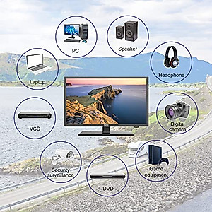 SYLVOX 12V TV 24 inch, 1080P RV TV 12 Volt DC Powered Integrated HDTV(ATSC) Tuner, Built-in DVD Player Speaker FM Radio, with HDMI/USB/AV/VGA Input, Suitable for Motorhome, RV Caravan and Boat