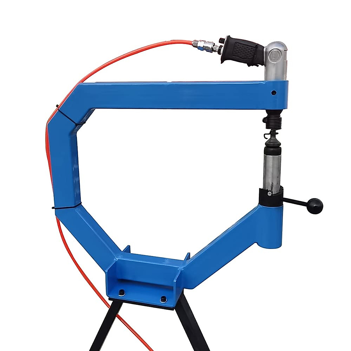TOOL1SHOoo 4" Throat Pneumatic Planishing Hammer with Cast Iron Stand & Pedal, Pneumatic Planishing Hammer 4" Throat Airpress Tool w/Steel Stand, Anvil 1/2/3"