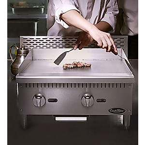 ATOSA US ATMG-24 Commercial Griddle Heavy Duty Manual Flat Top Restaurant Griddle Stainless Steel Portable Grill Liquid Propane 24" Countertop - 60,000 BTU