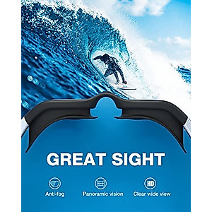 ZIONOR Swimming Goggles, 2 Packs G1 Polarized Swim Goggles UV Protection Watertight Anti-fog Adjustable Strap for Adult Men and Women (BlackBlue+WhiteGold)