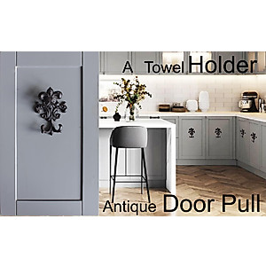 Stelalloy Decorative Wall Hook - Cast Iron Hooks - Black Coat Hooks Towel Hooks for Bathroom Hat Holder Purse Hook - Rustic Coat Hooks Wrought Iron Hooks - Garden Hooks - Pool Hooks