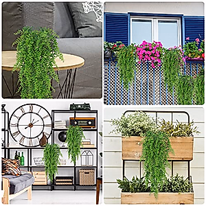 Huryfox Artificial Hanging Plants Fern Vine - Fake Ivy Leaves Decoration for Indoors & Outdoors, Faux Foliage Greenery Decor for Living Room, Kitchen, Balcony, Garden, Bedroom, Farmhouse Aesthetic