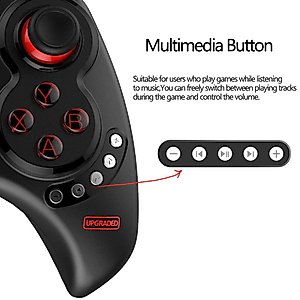ipega PG-9023S Mobile Game Controller, Wireless 4.0 Gamepad PUBG Trigger Mobile Phone Telescopic Controller Joy Stick for iPhone Compatible with 5-10" iOS(iOS 11-13.3)/Android Phone PC Tablet TV Box