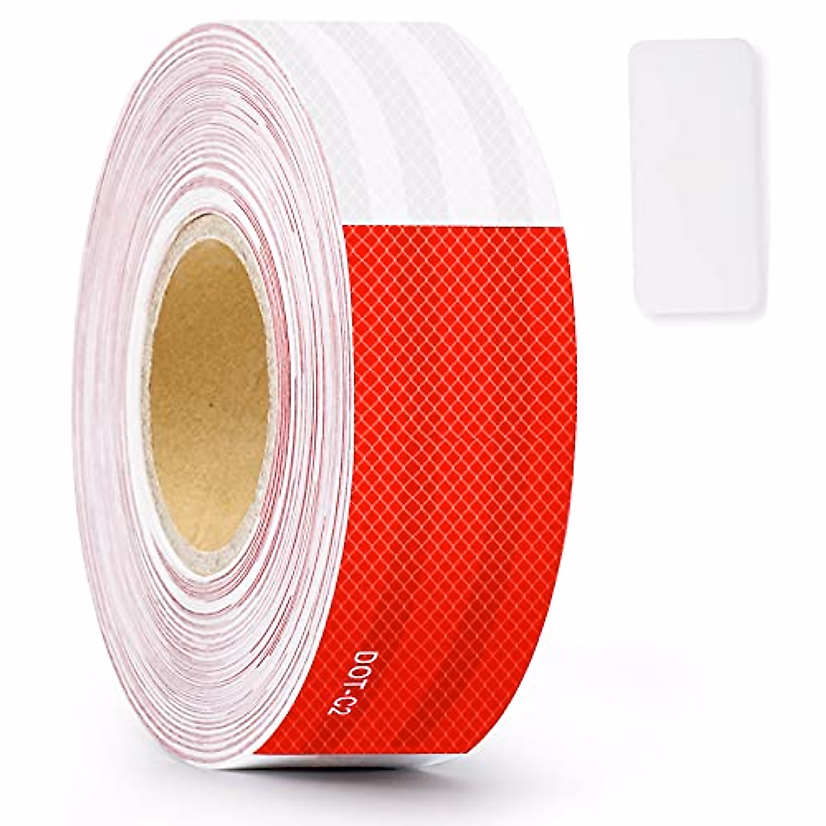 DIRZA Reflective Safety Tape 2 Inch x 151 Feet DOT-C2 Waterproof Red/White Adhesive Conspicuity Reflective Tape for Trailers,Cars,Vehicles,Boats,Signs,Warning