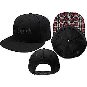 Black Sabbath Men's Logo & Demon Snapback Baseball Cap Adjustable Black