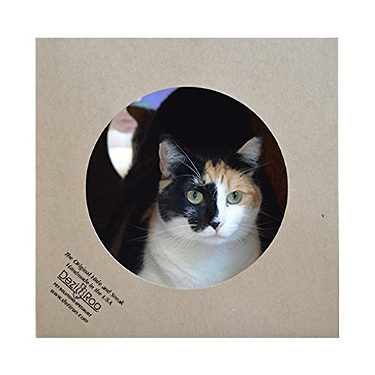 Dezi & Roo Hide and Sneak Collapsible Paper Tunnel - Made in USA - Designed by a Feline Vet - Interactive Cat Toy - Cat Enrichment Toy - Hideaway
