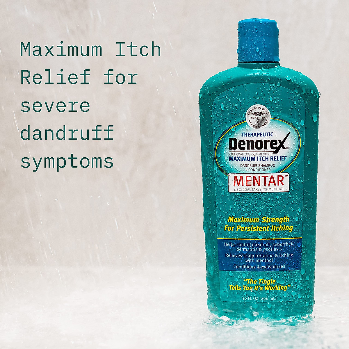 Denorex Therapeutic Dandruff Shampoo + Conditioner Kit, Maximum Itch Relief 10 oz Each (Pack of 2)