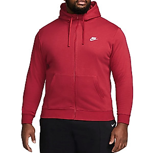 Nike "Sportswear Club Fleece Men's Full-Zip Hoodie (BV2645-690) Pomegranate, Size: Small
