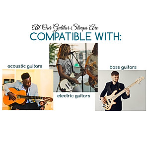 Pentagram Guitar Strap, Supernatural Genuine Leather Ends, Includes 2 Strap Locks & 1 Pick. Adjustable, Pick Pocket, For Bass, Electric & Acoustic Guitars Gift for Guitar Players Men, Women & Kids