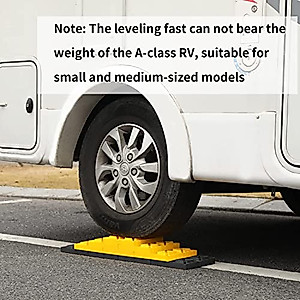 Homeon Wheels RV Leveling Blocks, Heavy Duty 6 Packs Camper Leveling Blocks with 4 Blacks Leveling Pads Prevent The Leveling Blocks from Cracking Due to Uneven Stress