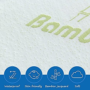 Bamboo Pack n Play Mattresses Trifold, 38"x26" Cooling Pack and Play Mattress Pad, Playard Mattress for Pack and Play with Ultra Soft Bamboo Cover, Waterproof Baby Folding Mini Crib Mattresses