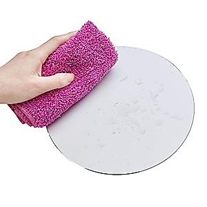 DSKKWS Metal Aluminum Mouse Pad, Office Thin Hard Mouse Mat Leather Surface Double Side Precision Silver and Black Mouse Pads for Fast and Accurate Control(Round)