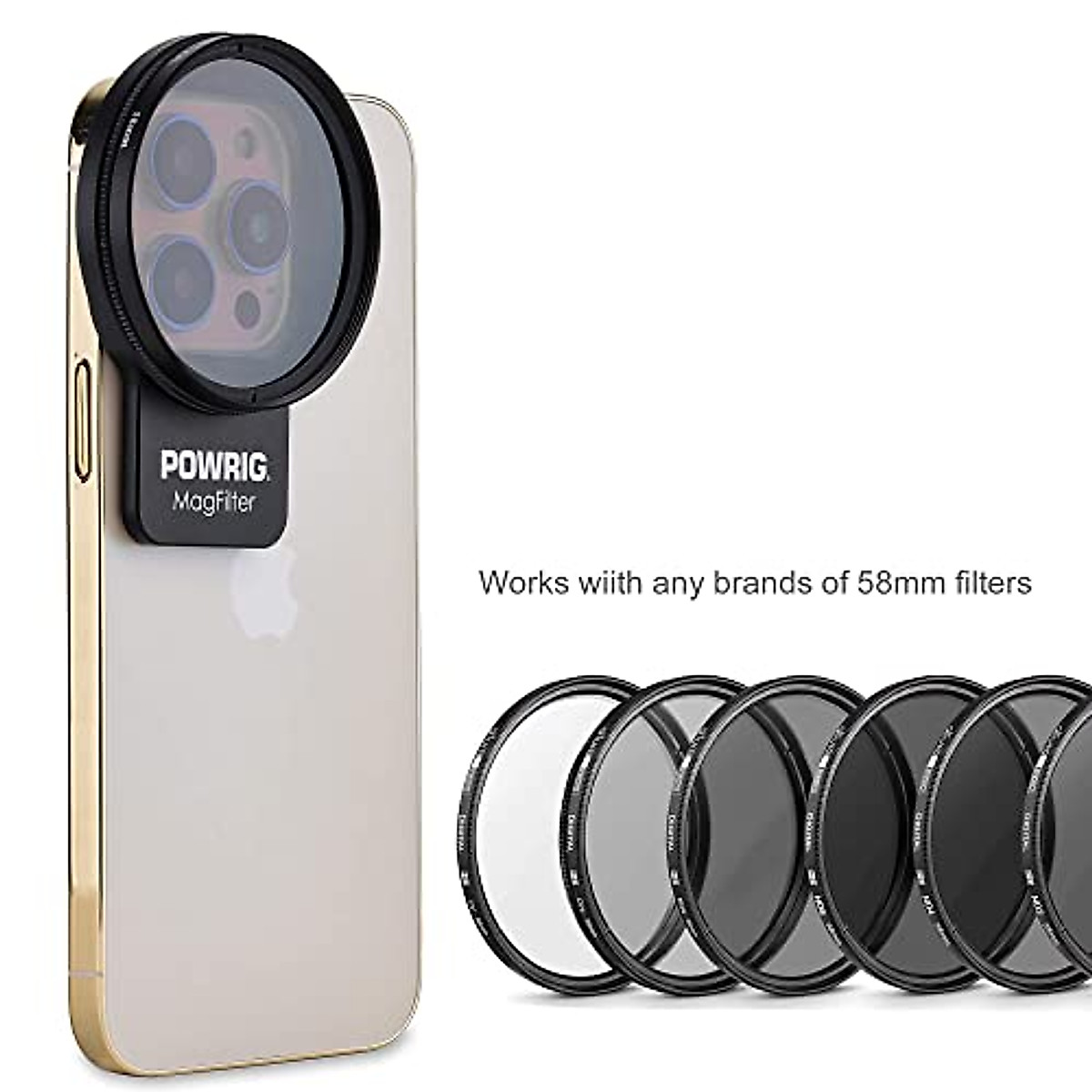 58mm Magnetic Camera Lens Filter Mount for iPhone13 / 14 Pro Max