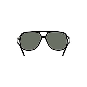 Ray-Ban RB2198 Bill Square Sunglasses, Black/Polarized Green, 60 mm
