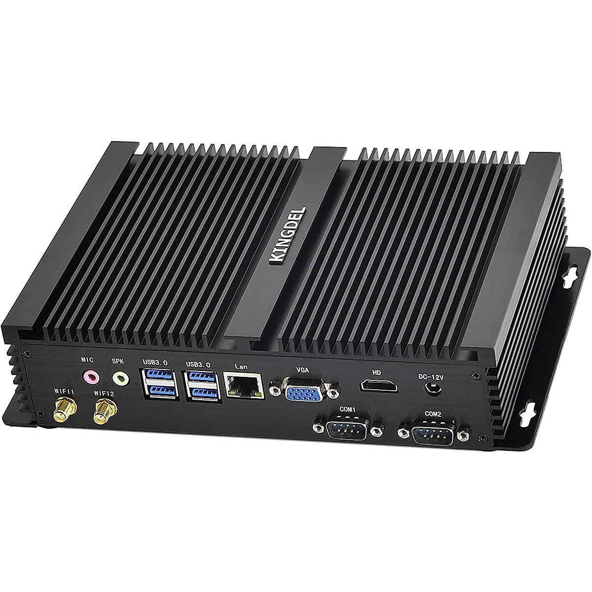 KINGDEL Fanless Industrial Mini PC with 11th Gen Core i7-1165G7 Processor 12MB Cache Up to 4.7GHz, 16GB DDR4 RAM, 1TB NVMe SSD, HD, 2xCOM, Full Metal Case, W-11 Pro