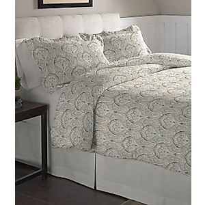 Pointehaven Flannel Oversized Duvet Set, King, Paisley