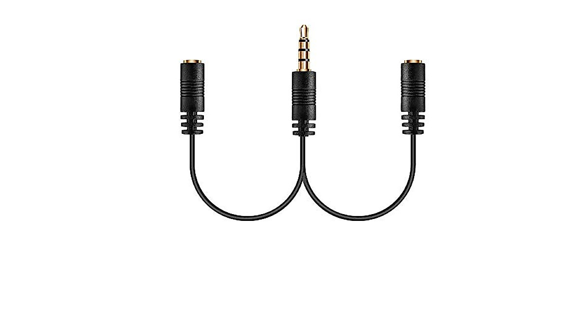 1 TRRS to 2 TRRS Adapter for Headphones & Mic