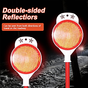 Driveway Markers for Snow Plowing 36-48inch, Metal Snow Stakes, Highly Visible Double-Sided Reflectors for Driveway Mailbox Parking Snow Markers (4 Packs)