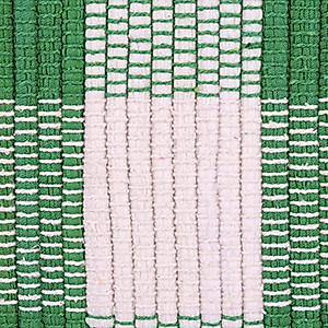 DII Buffalo Check Rug Collection, Hand Dyed Reversible Chindi Rug, 26x40, Green