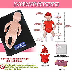 IVITA 20 inch Full Silicone Baby Dolls,Not Vinyl Dolls,Full Body Silicone Reborn Baby Dolls, Real Newborn Baby Dolls - Girl