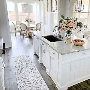 My Texas House by Orian Lady Bird Area Rug, 2'3" x 12', Natural/Grey