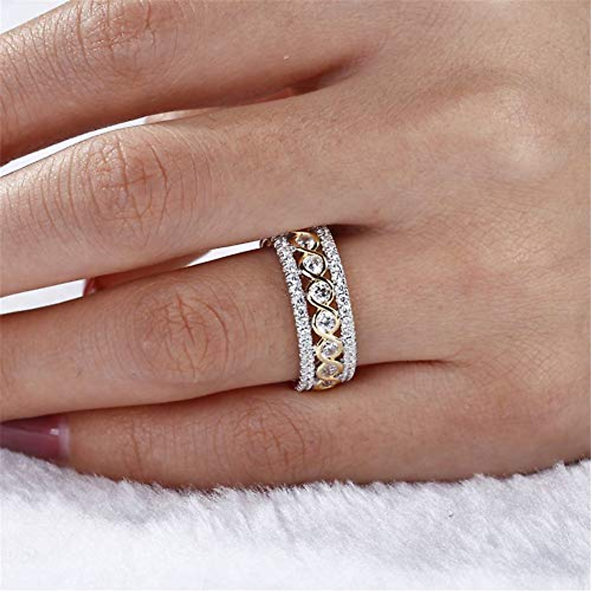 Jeulia Wedding Band for Women Sterling Silver Eternity Band Rings Solitaire Engagement Stackable Ring Promise Anniversary With Jewelry Gift Box (10)