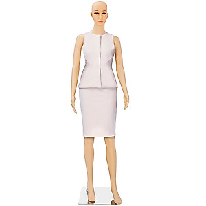 HomGarden Female Mannequin Manikin Full Body Dress Form, 69” Adjustable Mannequin Stand Realistic Mannequin Display Head Turns Dress Model w/Base