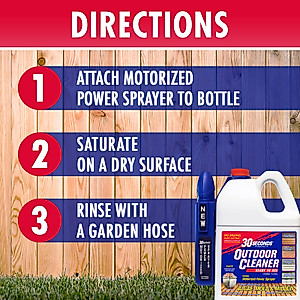 30 SECONDS Mold and Mildew Stain Remover | 1.3 Gallon | Ready To Use | Battery Powered Spray Wand