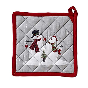 SKL Home Woodland Winter Oven Mitt and Pot Holder Set, 8x8