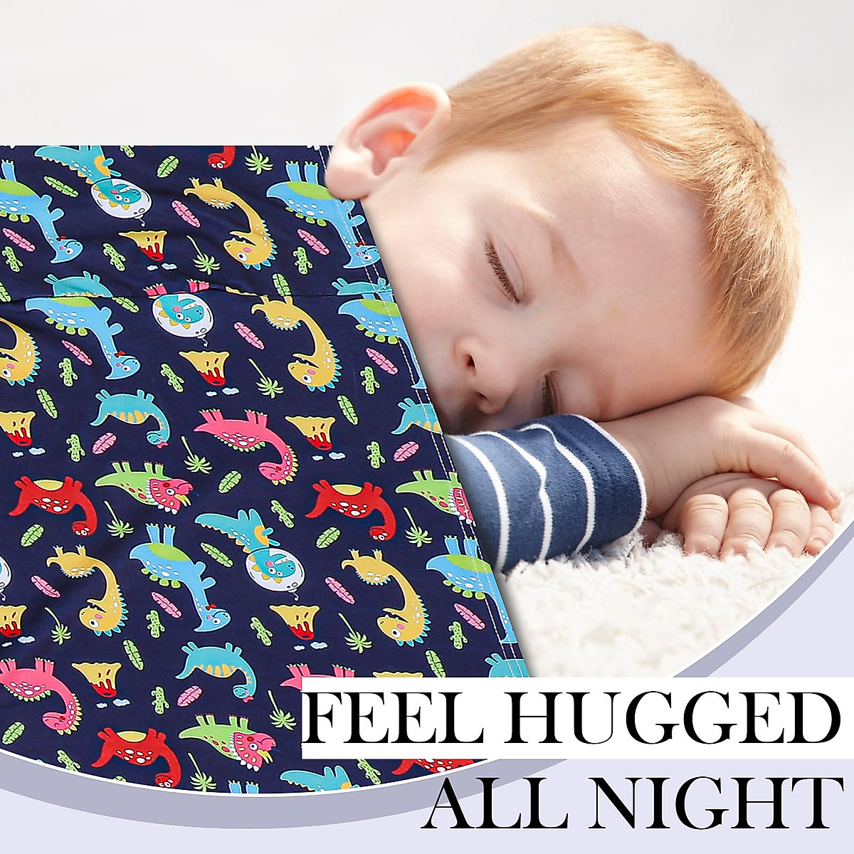Mindsoft Sensory Sheet Bed Sheet for Kids Adults Toddler Dinosaur Blanket, Twin Size Breathable Stretchy Comfortable Sleeping Bedding Christmas Compression Sheets for Kids Twin