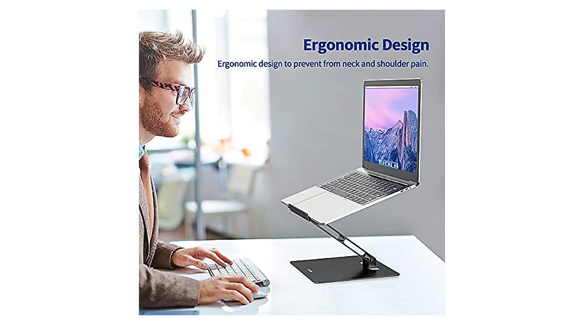 Besign LSX5 Ergonomic Adjustable Laptop Stand - Relieve Neck Pain