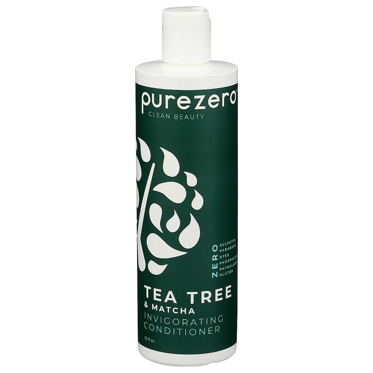 Purezero Tea Tree & Matcha Conditioner - Minty Nourishing & Invigorating Scalp Treatment - Zero Sulfates, Parabens, Dyes Vegan and Cruelty Free - 12 oz