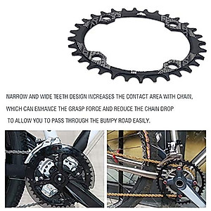 High Strength Bicycle Chainring Unique Teeth Design Oval Bicycle Chainring Lightweight Compatible Road Bikes Mainstream Bike for Mountain Bikes for Bike(Ellipsoid Black, 34T)
