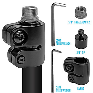 AxcessAbles Microphone Isolation Shield Stand Only. Single-Cast Stand 4ft4"- 6ft. For thread mount and back mount Vocal Isolation Shields. Mic Thread Adapters Included (SF-TRIPOD)