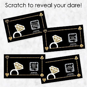 Big Dot of Happiness Vegas Before Vows - Las Vegas Bridal Shower or Bachelorette Party Game Scratch Off Dare Cards - 22 Count
